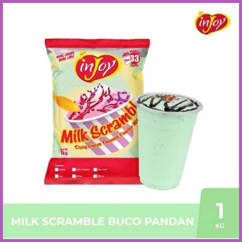 inJoy Ice Scramble Powder Mix 1kg (Classic,Chocolate,Melon,Buco Pandan ...