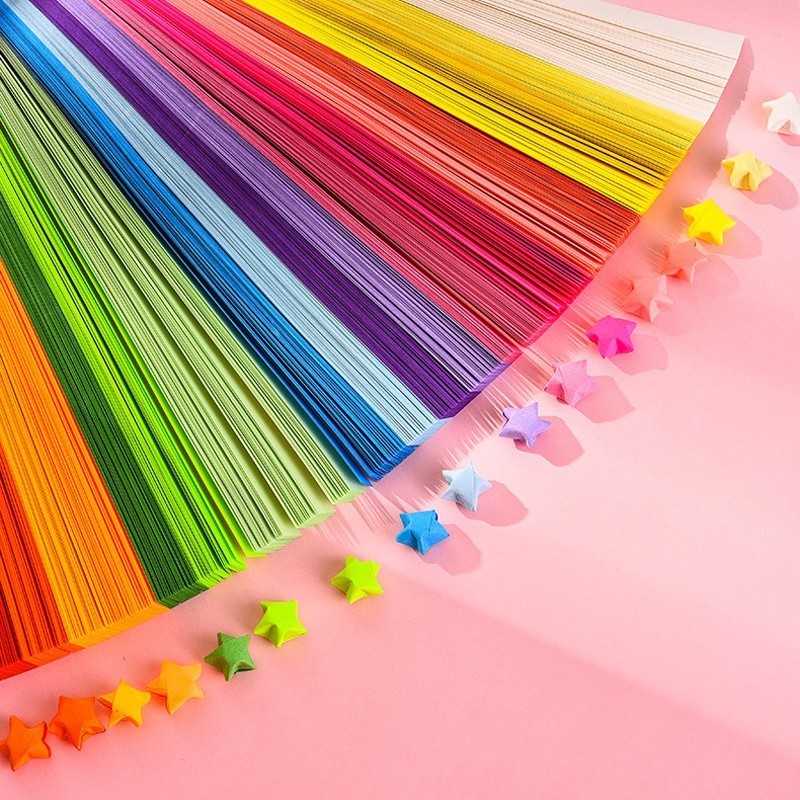 540 Sheets Star Folding Origami Paper Strips Stars Paper DIY Stars Sky ...
