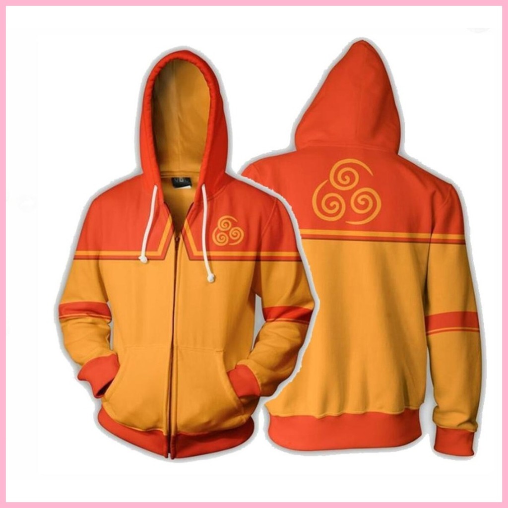 Anime Zipper Hoodies Avatar Last Airbender 3D Print Streetwear ...