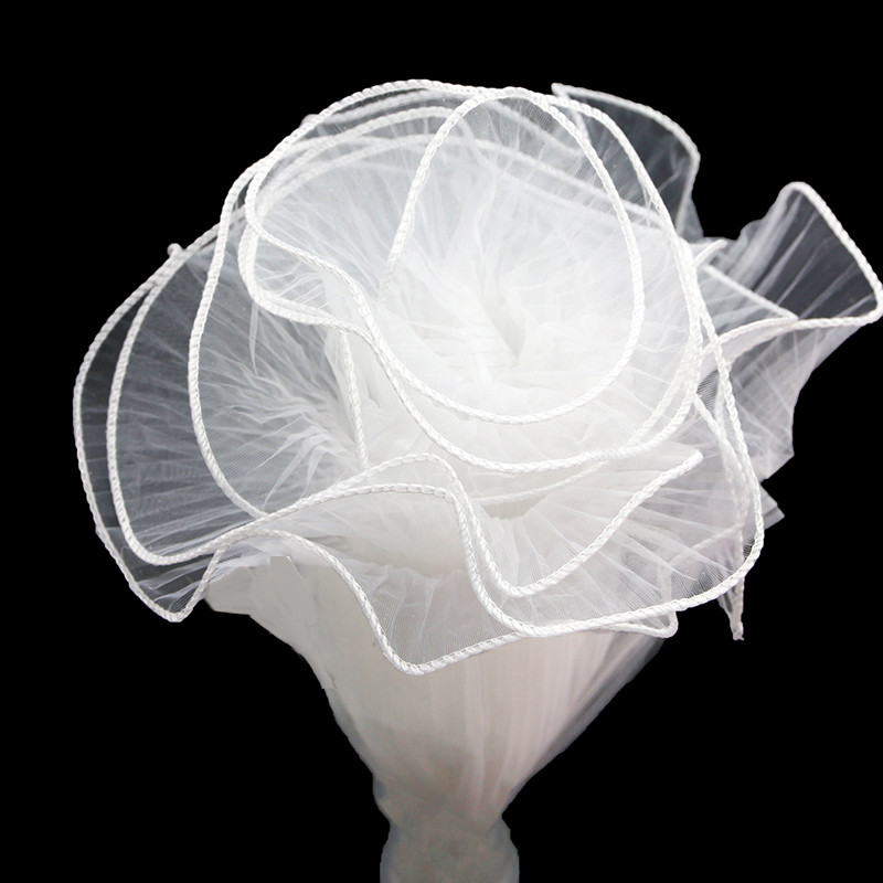 (4 Yards/Pack) 28cm Plain Edged Wave Gauze Fresh Flower Packaging Lace ...