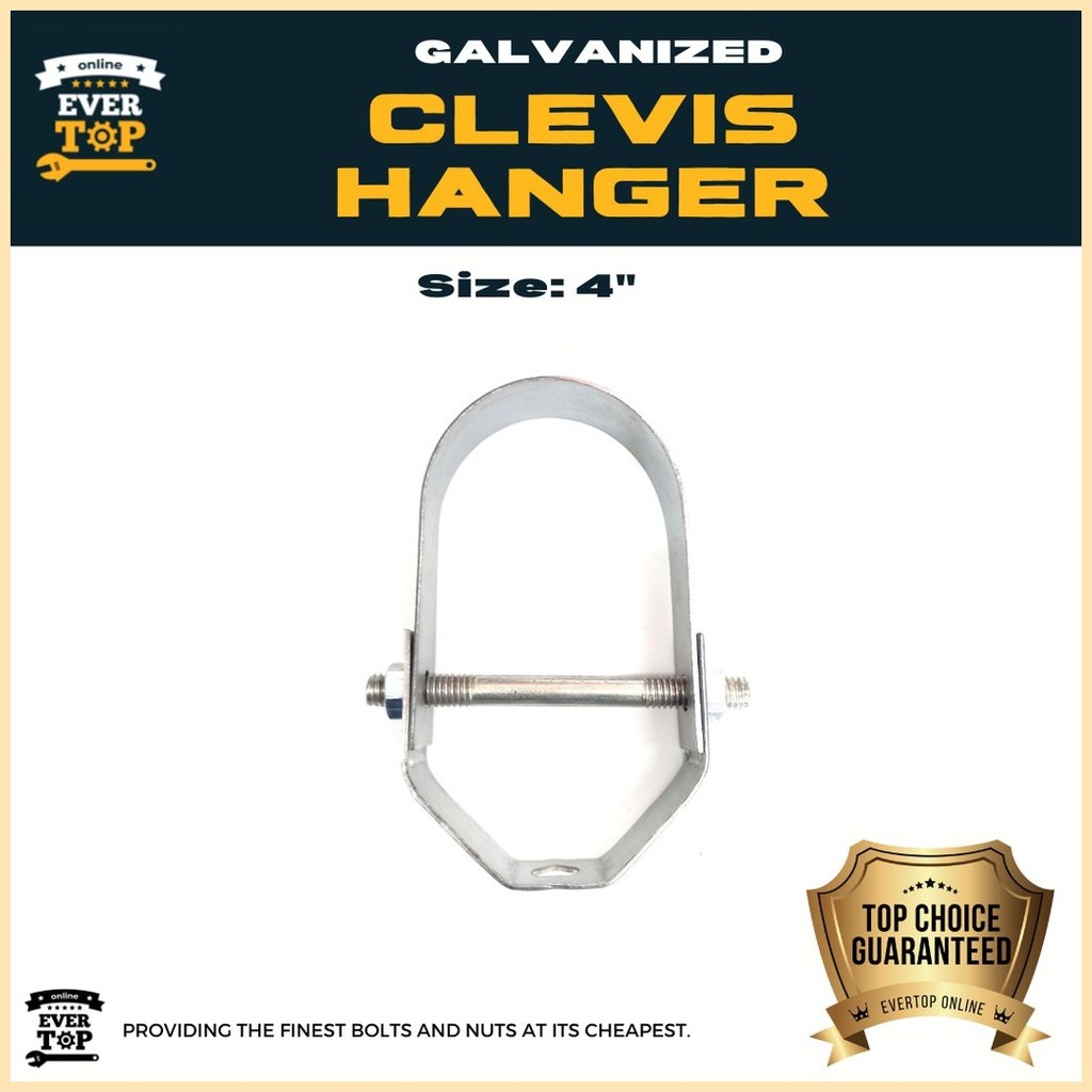 4" Galvanized Clevis Hanger Pipe Hanger Heavy Duty Adjustable Angle ...