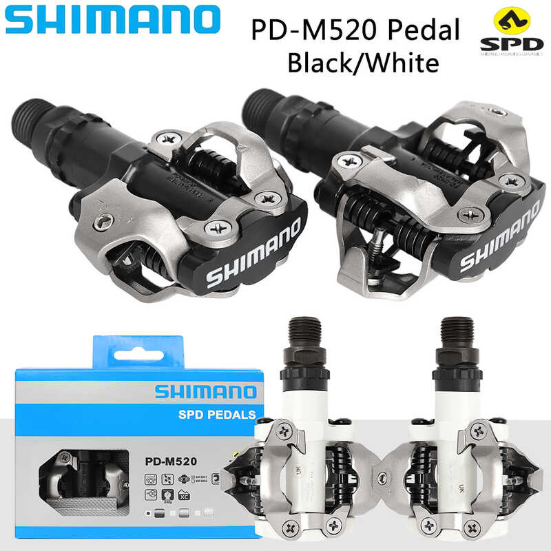 SHIMANO 2 SPD PEDALS Pd-M520 Self Locking Pedal With Sm-Sh51 Cleats Set ...