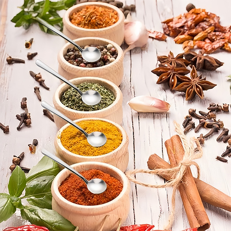 3PC Seasoning Spoon Stainless Steel Coffee Spoon Silver Gold Small Cute ...