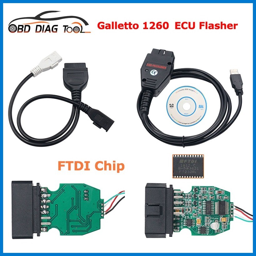 ECU Flasher Galletto 1260 ECU Chip Tuning Tool FTDI FT232RQ Read&Write ...