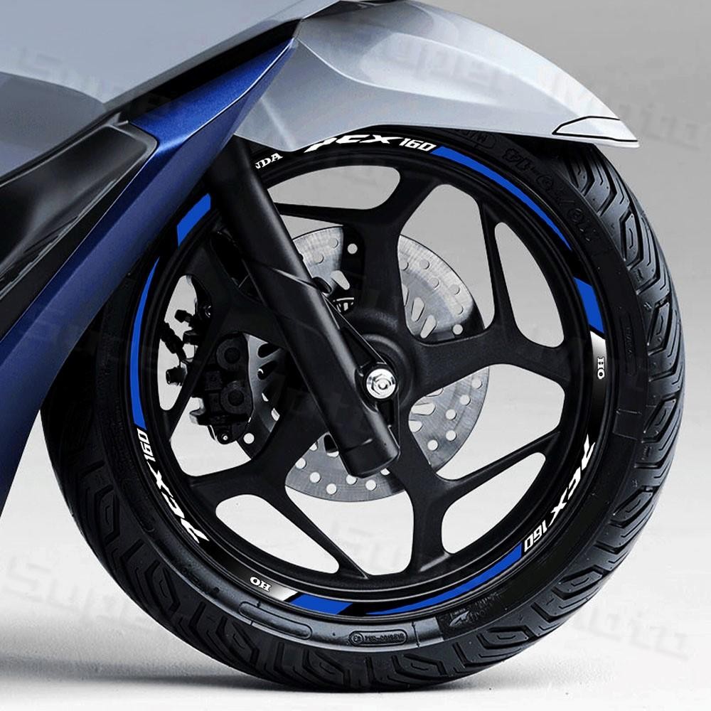 Motorcycle Wheel Sticker Reflective Scooter Rim Decal 14 Inch Stripe ...