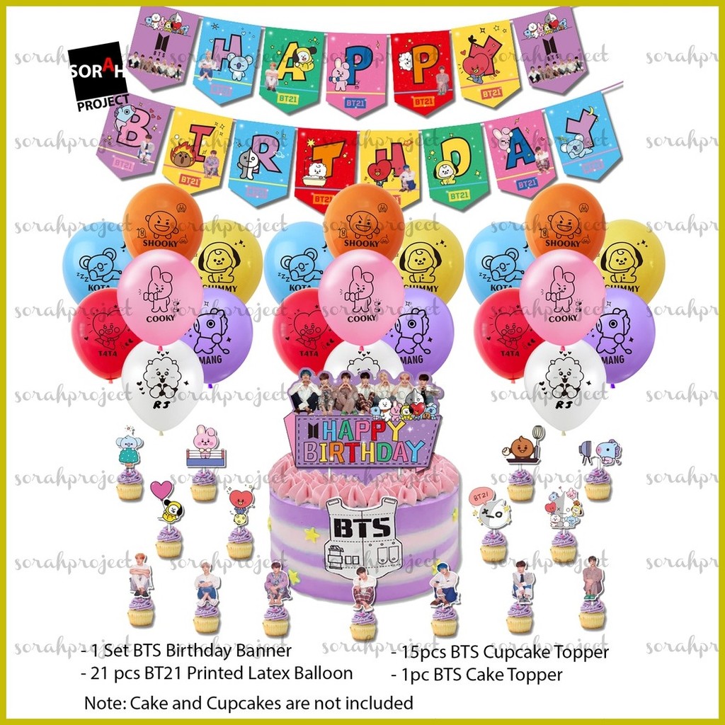 KPOP BT21 BTS 2 Birthday Party Decoration Balloon Theme Set Package DIY ...