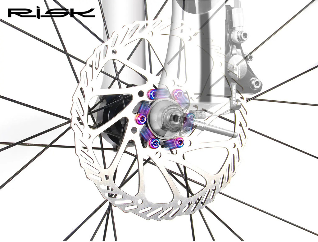 RISK 12pcs/bag Mountain Road Bike Bicycle TC4 Titanium M5X10mm Disc ...