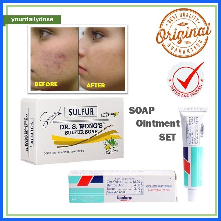 ۞ Dr. S. Wong's Bioderm Ointment and Sulfur Soap with moisturizer Anti ...