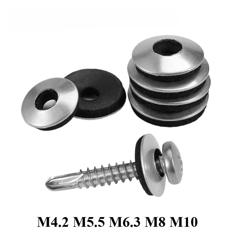 [Fast] 304 Stainless Steel Composite Waterproof Gasket EPDM Non-slip Washers Drilling Tail ...