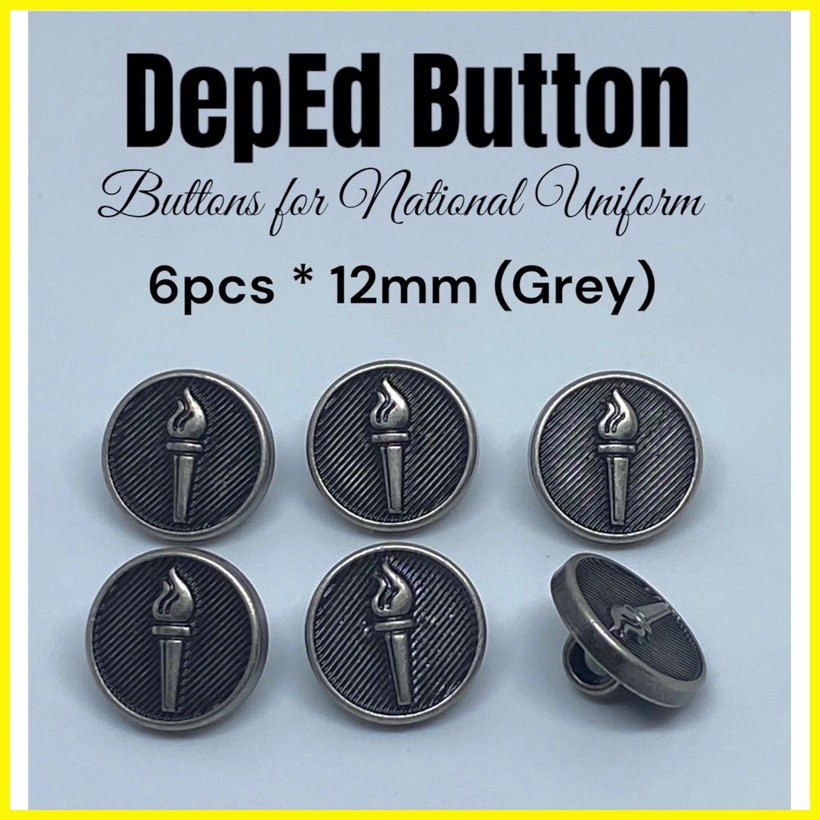 ♨ [6pcs] Uniform Buttons With Torch Logo Teachers Uniform DepEd 12mm ...
