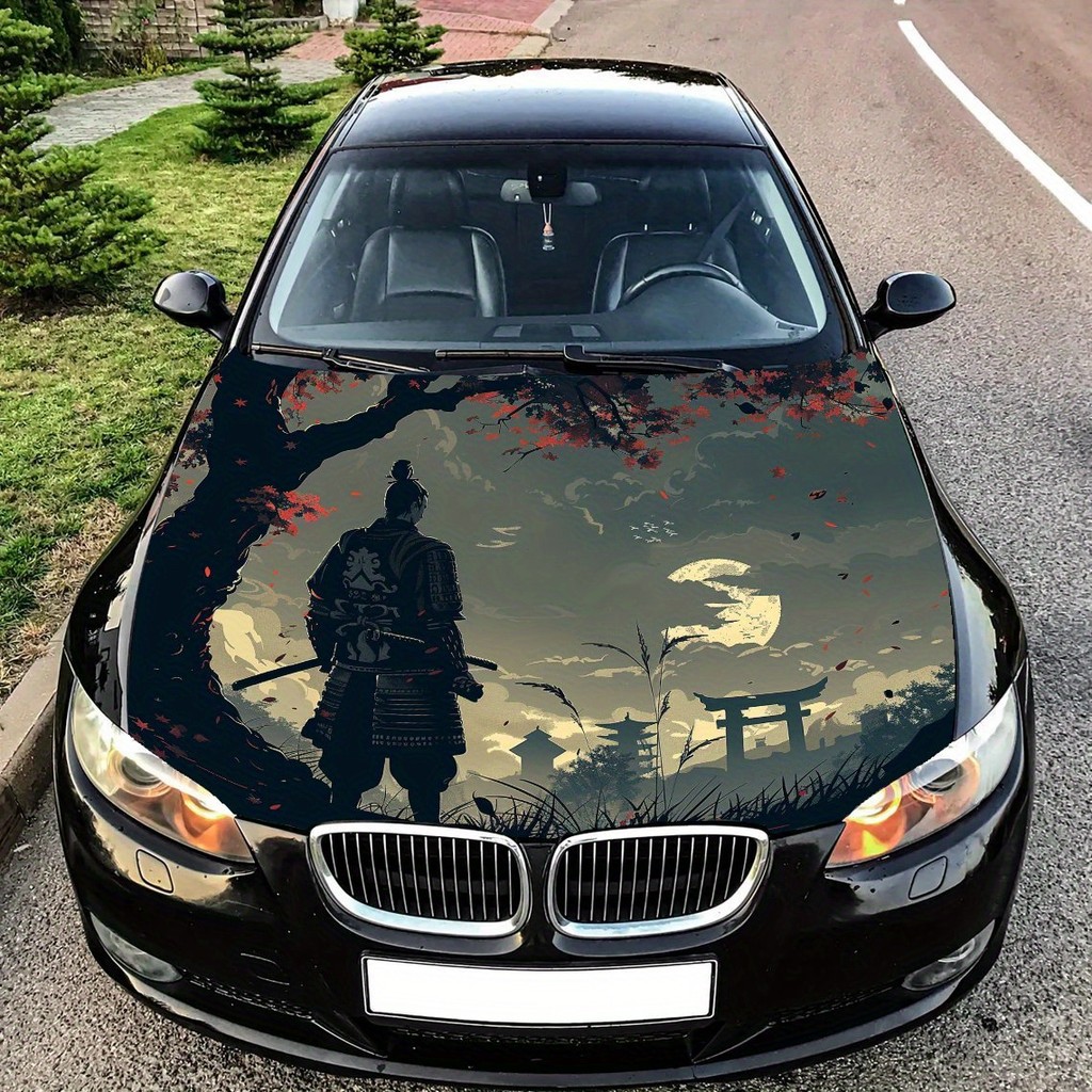 Japanese Samurai Car Vinyl Wrap - Stunning Engine Hood Decal, Splash ...