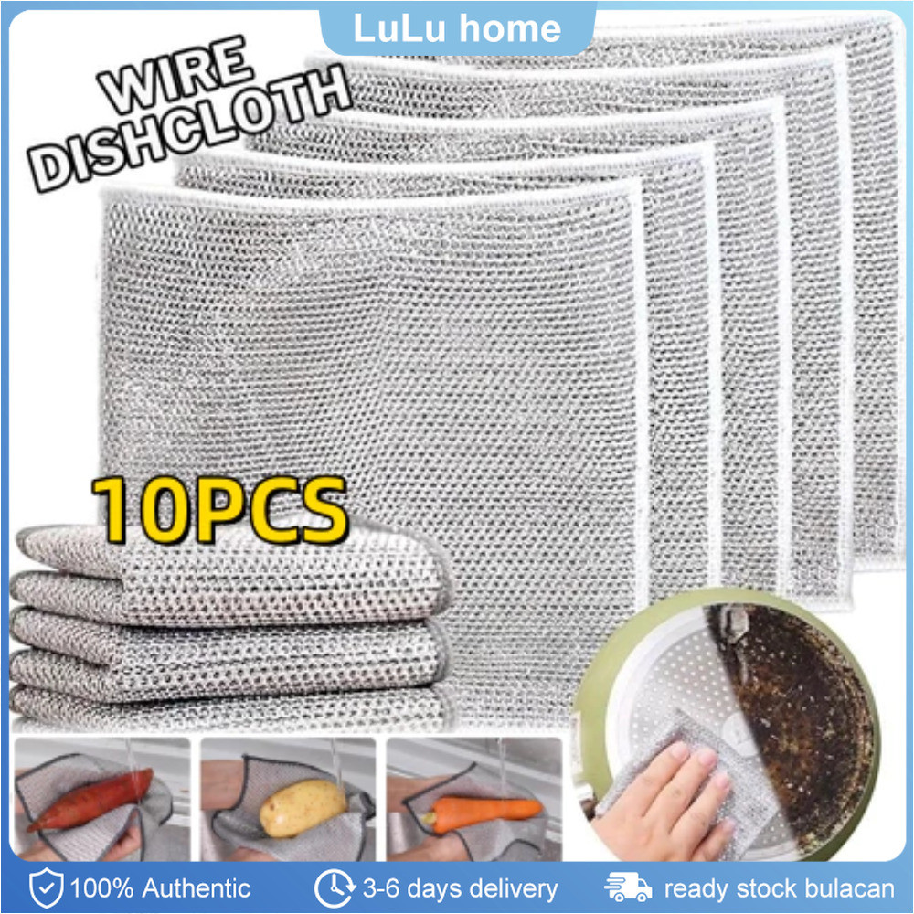 10pcs Wire Cleaning Cloth Dishwashing Scrubber Non-Scratch Wire ...