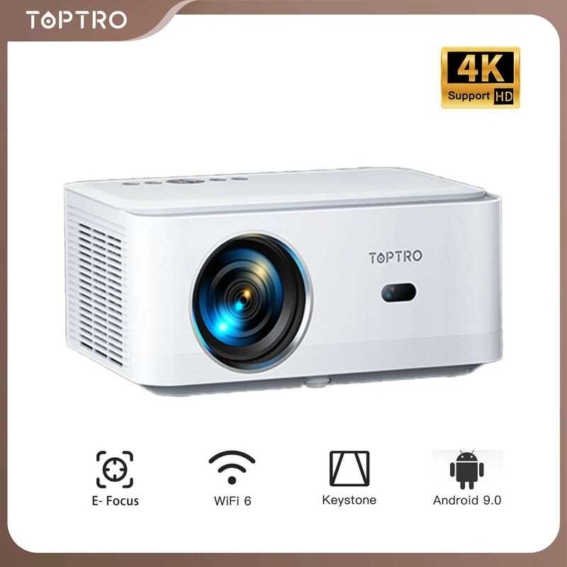 X TOPTRO 1080P Full HD Portable 600Ansi Android 9.0 Wifi6 Bluetooth ...