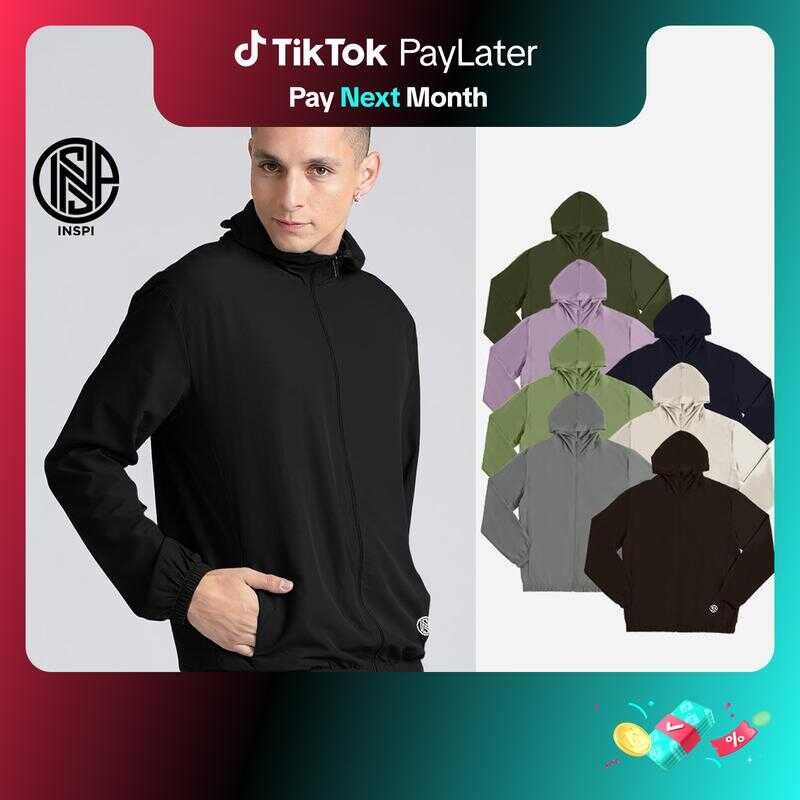 INSPI Windbreaker Bomber Jacket For Men Women With Zipper And Pockets ...