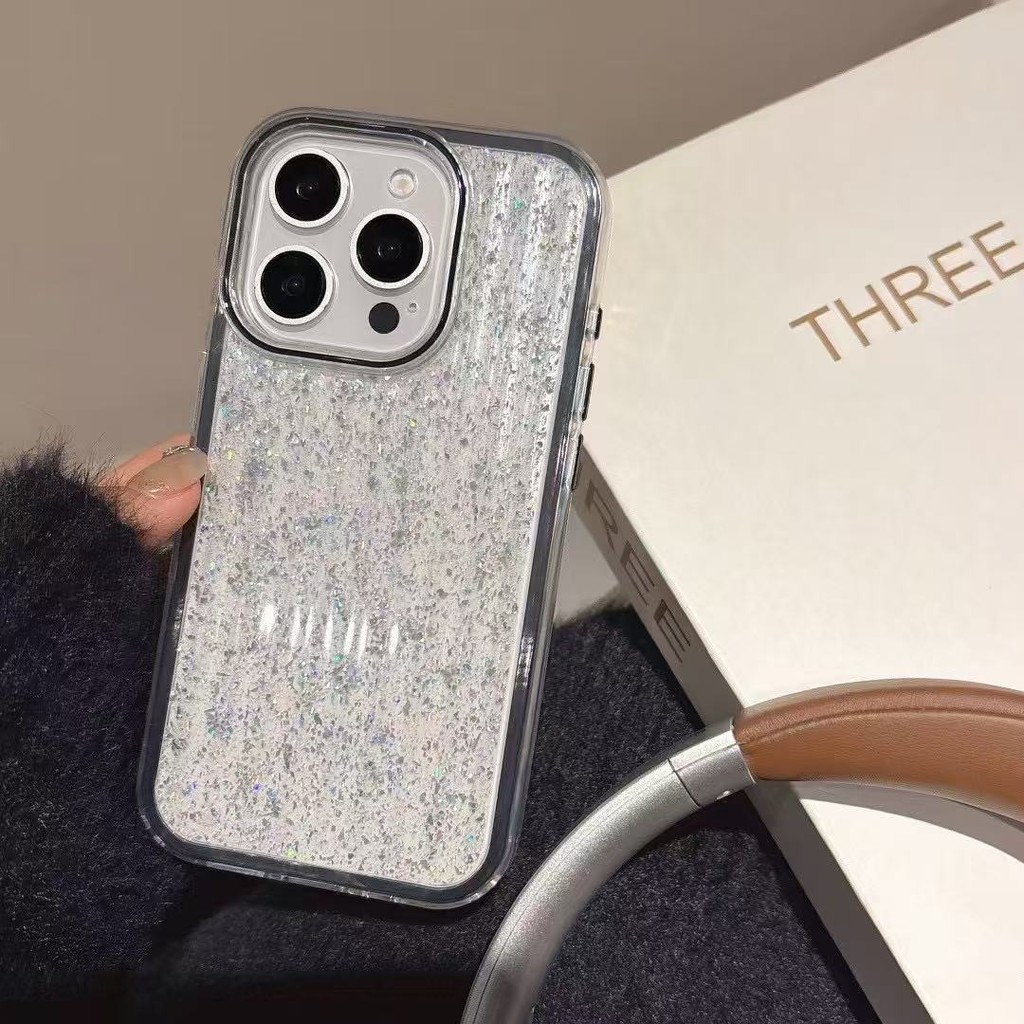 Luxury 2-in-1 Glitter Clear Contrast Color Acrylic Phone Case for ...