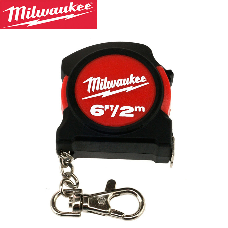 Milwaukee 48-22-5506 6FT / 2m Keychain Tape Measure Lightweight Damage ...