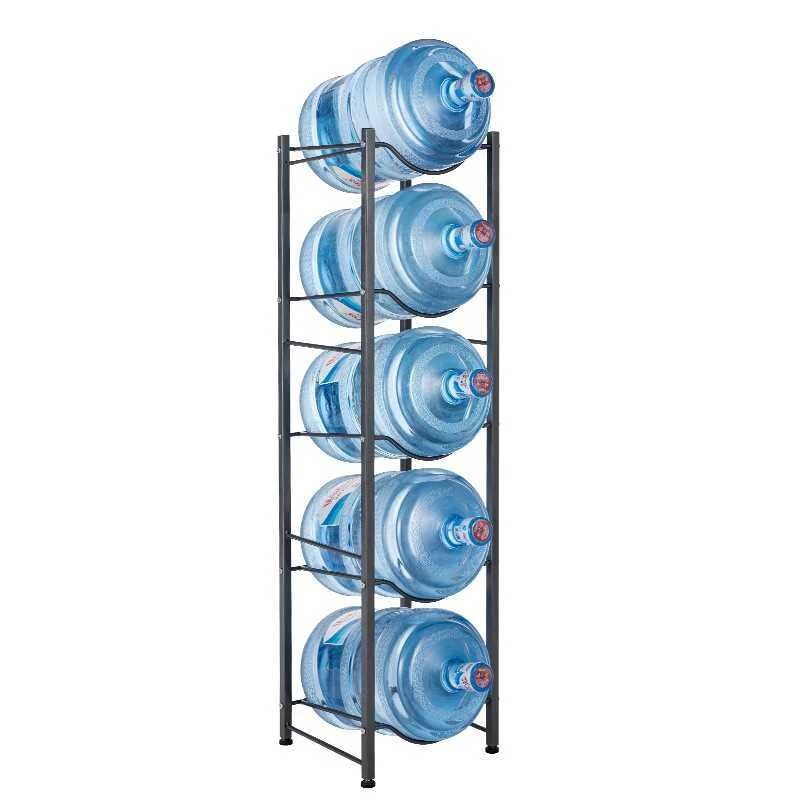 Storage rack for bucket next to 5 gallons of office water dispenser on ...