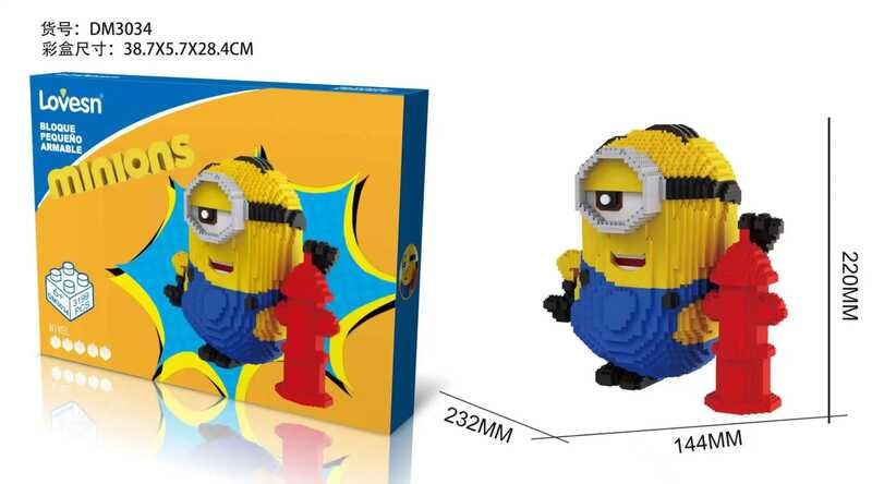 Minions F Micro Building Blocks Stuart Kevin Bob 3D Puzzle Model Anime ...