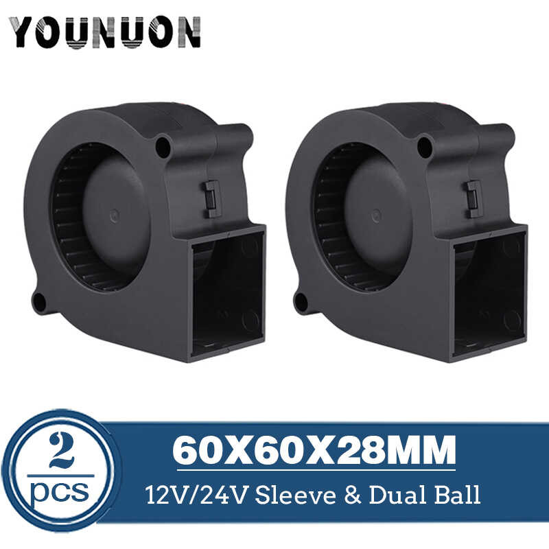 Fae 60X60x28mm 2 60Mm DC Brushless Turbo Blower Fan 6020 Fans 12V 24V ...