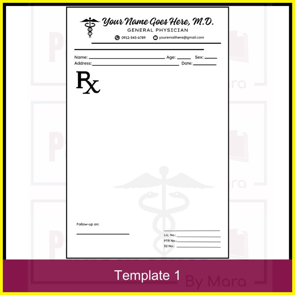 Generic and Customized Rx Pads, Med Cert, Referral Letter (100 leaves ...