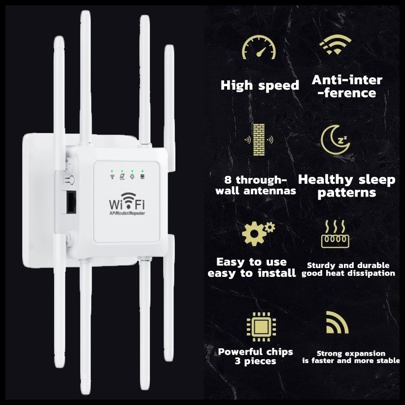 8 Antennas 200% speed increase️ Wifi Repeater 2.4G/5G High Speed ...