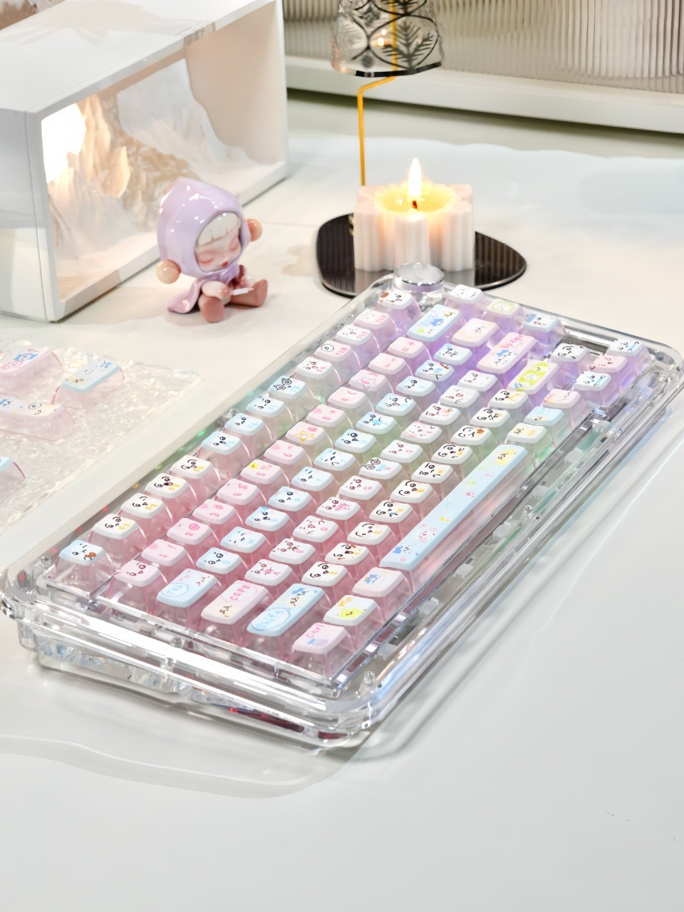 Chiikawa Pudding Keycap OEM Profile PC 113 Keys Four-sided Light ...