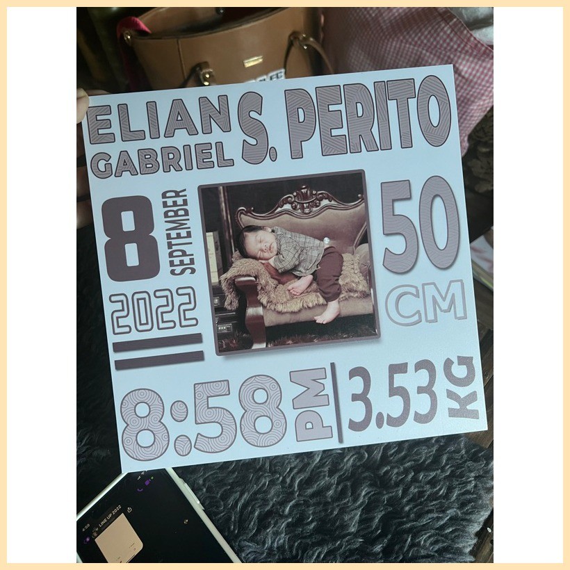 PERSONALIZED SINTRA BABY BIRTH INFO/MILESTONE BOARD FLAT TYPE AND 2D ...