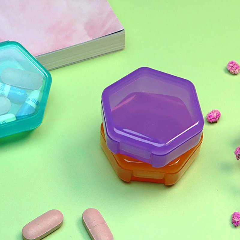 3/4pcs Mini Pentagon Square Pill Box Outdoor Travel Portable Medicine ...