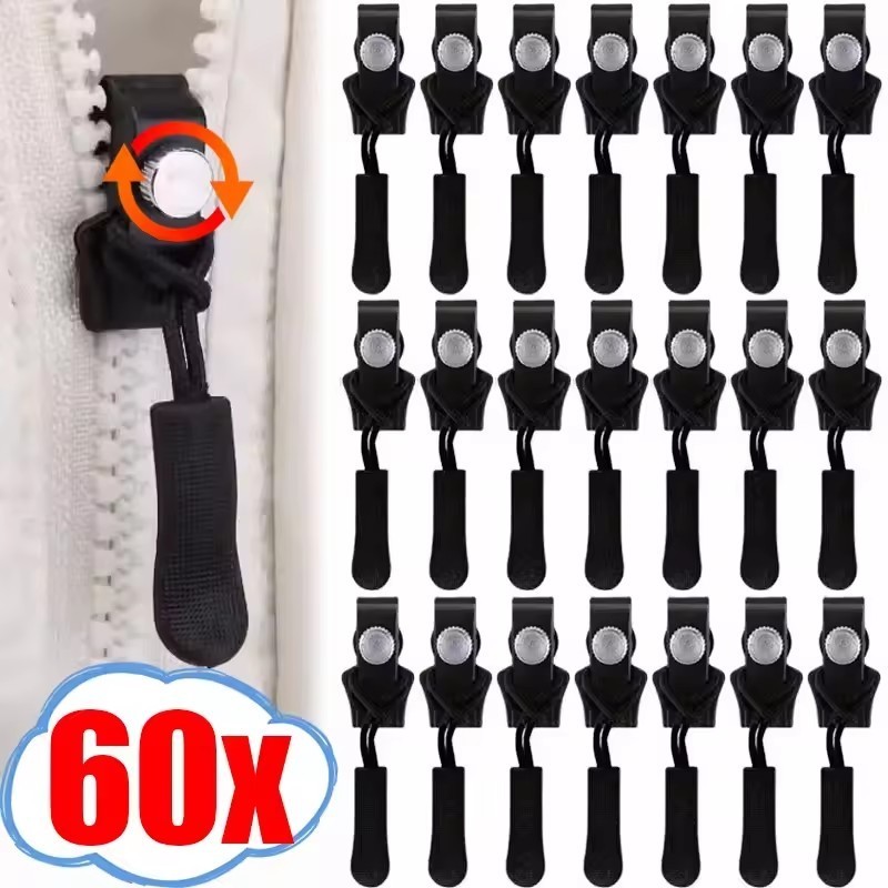 60Pcs Universal Instant Zipper Heads - For Jacket, Luggage Bag - 3 ...