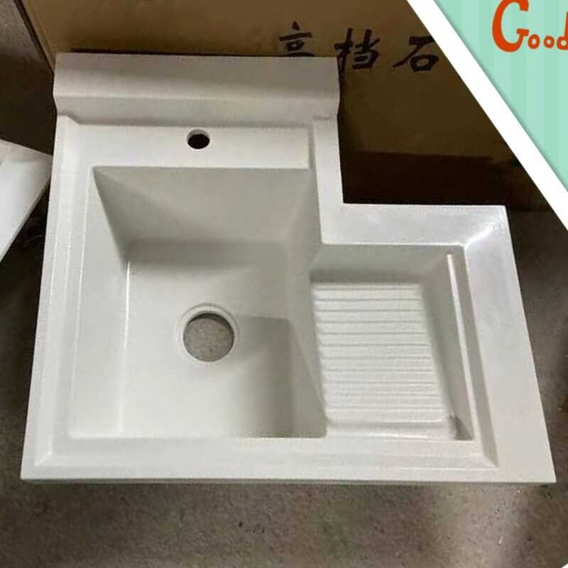 Corner cut balkon, laundry washbasin, integrated sink, quartz stone ...