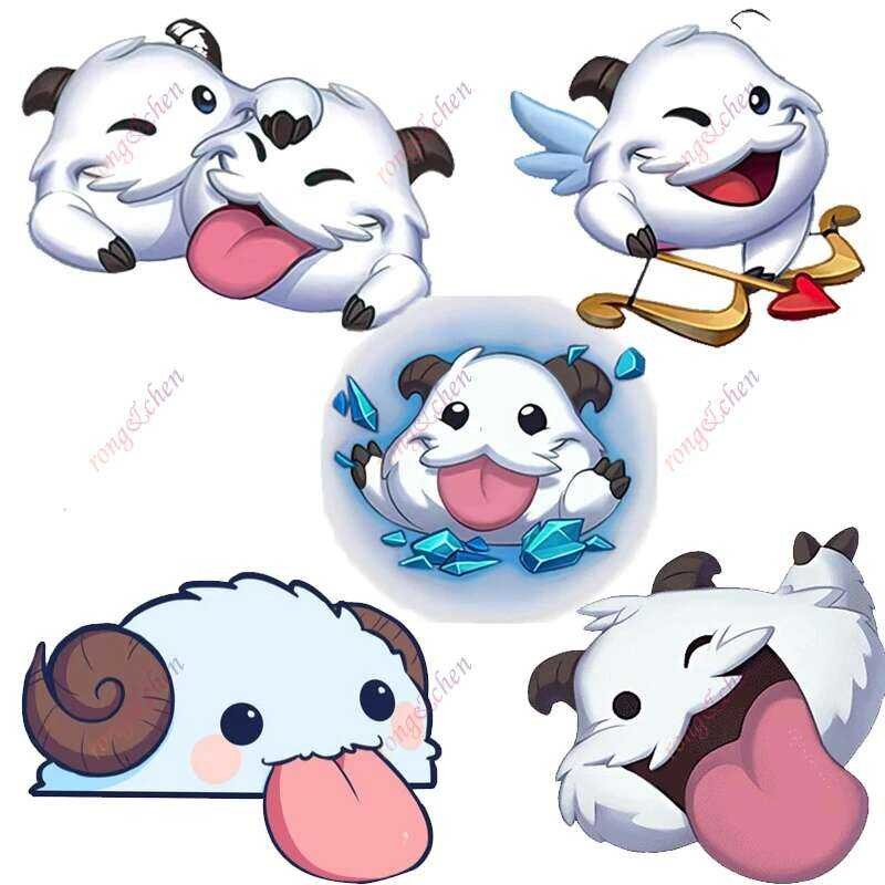 Anime Sticker Poro Emote League Of Legends For Motorcycle Racing Helmet ...