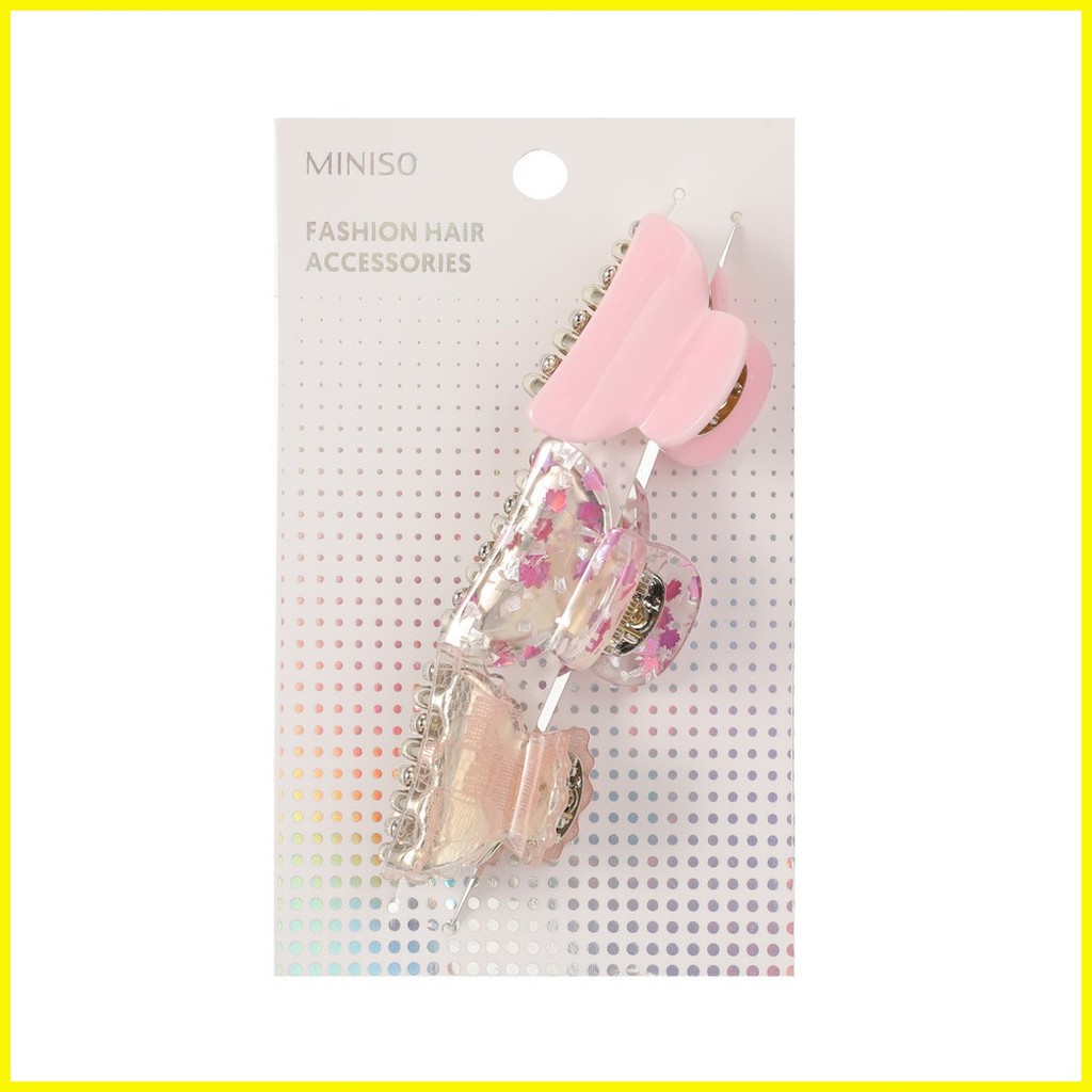 ۞ MINISO French Style Series Lace Hair Claw Clip (3 pcs) | Shopee ...