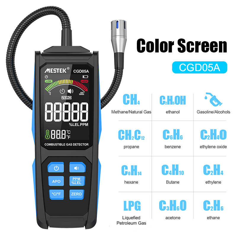 Combustible Gas Detector Gas Analyzer PPM LEL Units LPG Meter Charging ...