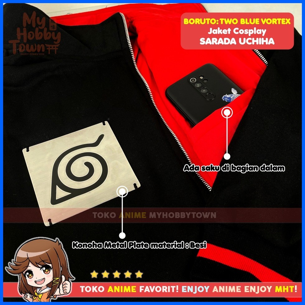 Sarada Uchiha Boruto Two Blue Vortex Anime Cosplay Jacket After Post ...