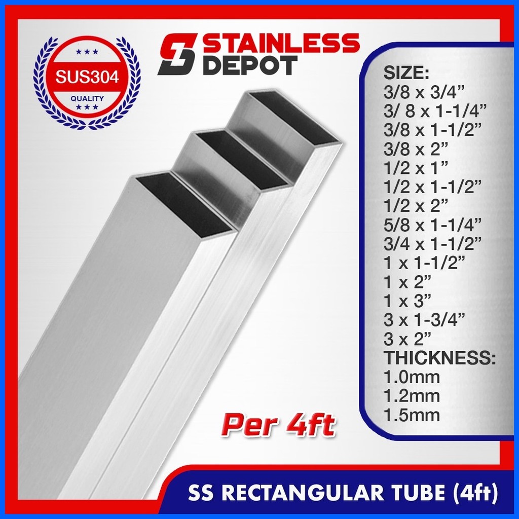 ☪ ☇ 4Ft Stainless Rectangular Tube Stainless Tubular Stainless Tube ...