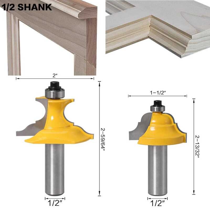 1/2"Shank 2Pc 12Mm Shankwainscoting Roman Ogee & Pedestal Router Bit C3 ...