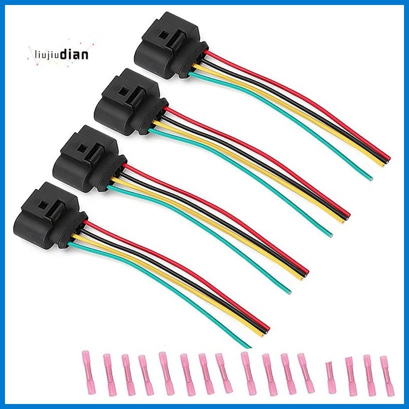 4 Pack Coil Connector Plug Harness for Passat Audi A4 1.8T, 2.0T, 2.5L, 3.2L, 4.2L Coil Harness4 ...