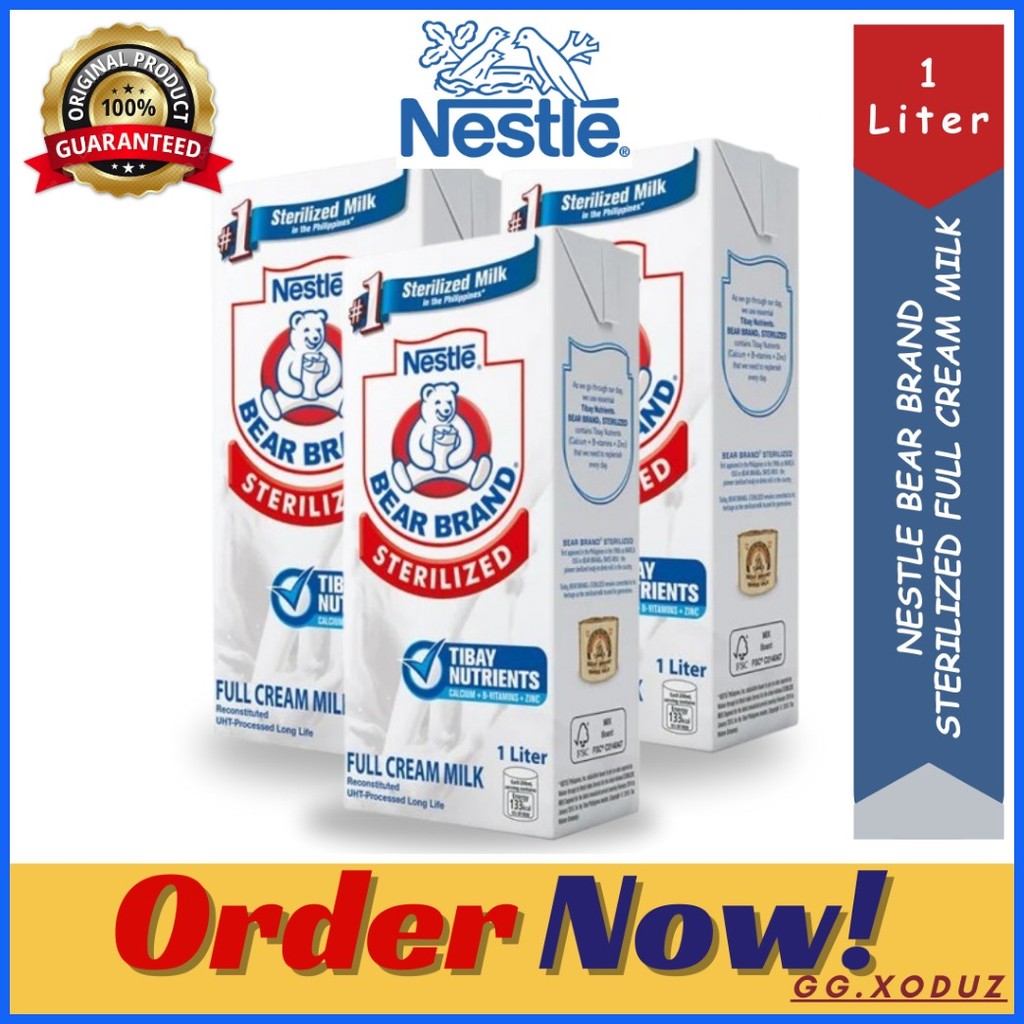 ♨ Nestle Bear Brand Sterilized Full Cream Milk 1 Liter | Shopee Philippines