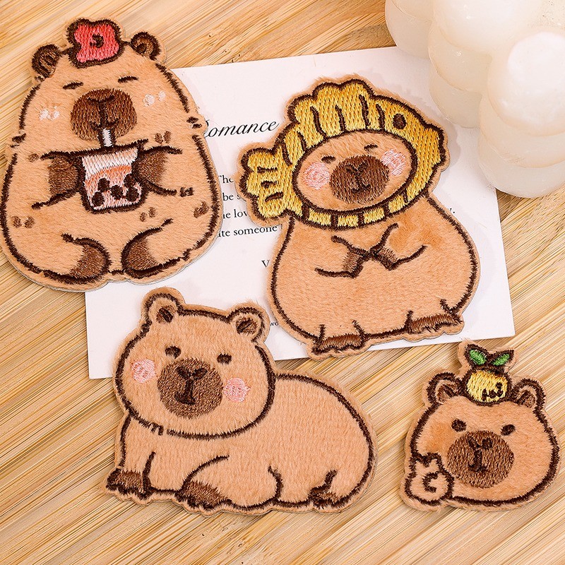 1/2Pcs Cartoon Capybara Cloth Patch - for Sewing Clothing - Sewing Accessories - Cute Capibala ...