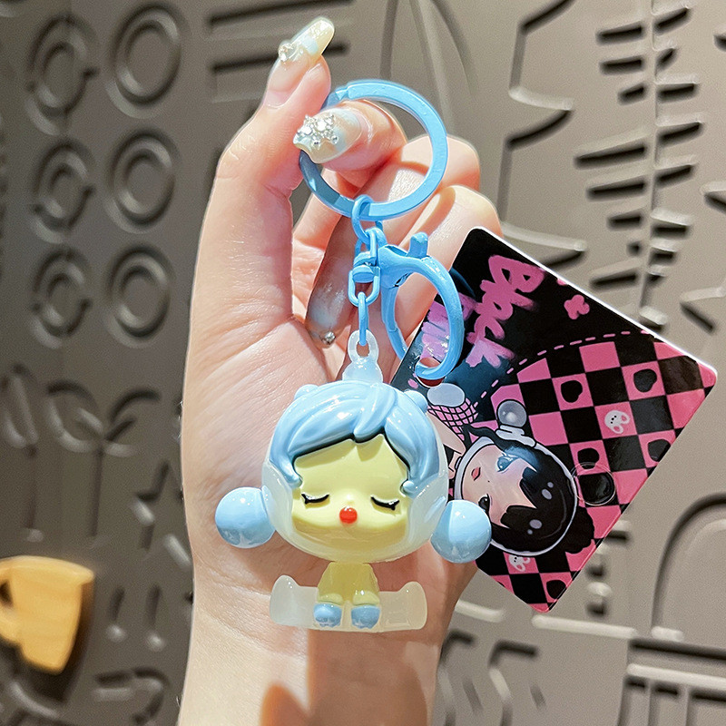 POPmart Keychain PVC Creative Bag Charm Cute Crying Nose Keyring funko ...