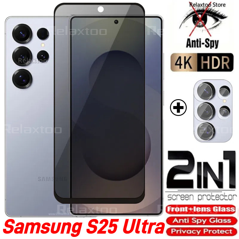 2IN1 Privacy Screen Protect Glass Film For Samsung Galaxy S25 Ultra ...