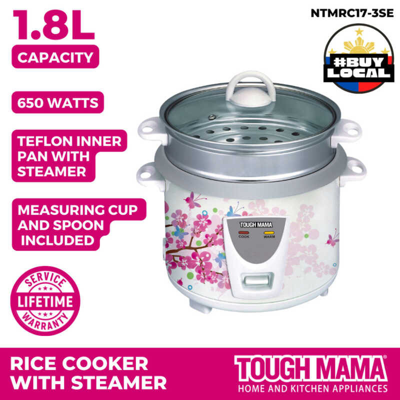 Tough Mama Ntmrc17-3Se Rice Cooker With Aluminum Steamer Pink Cherry ...