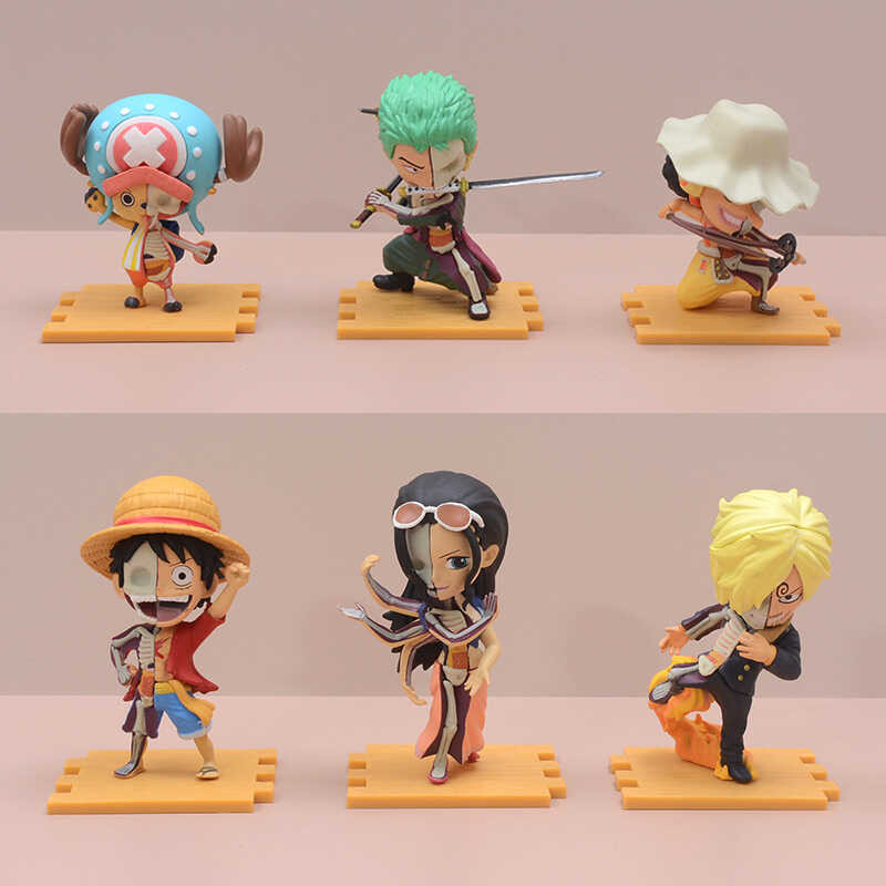 6 Pirate Figures Blind Box Luffy Chopper Sanji Usopp Robin 1 Zoro Semi ...