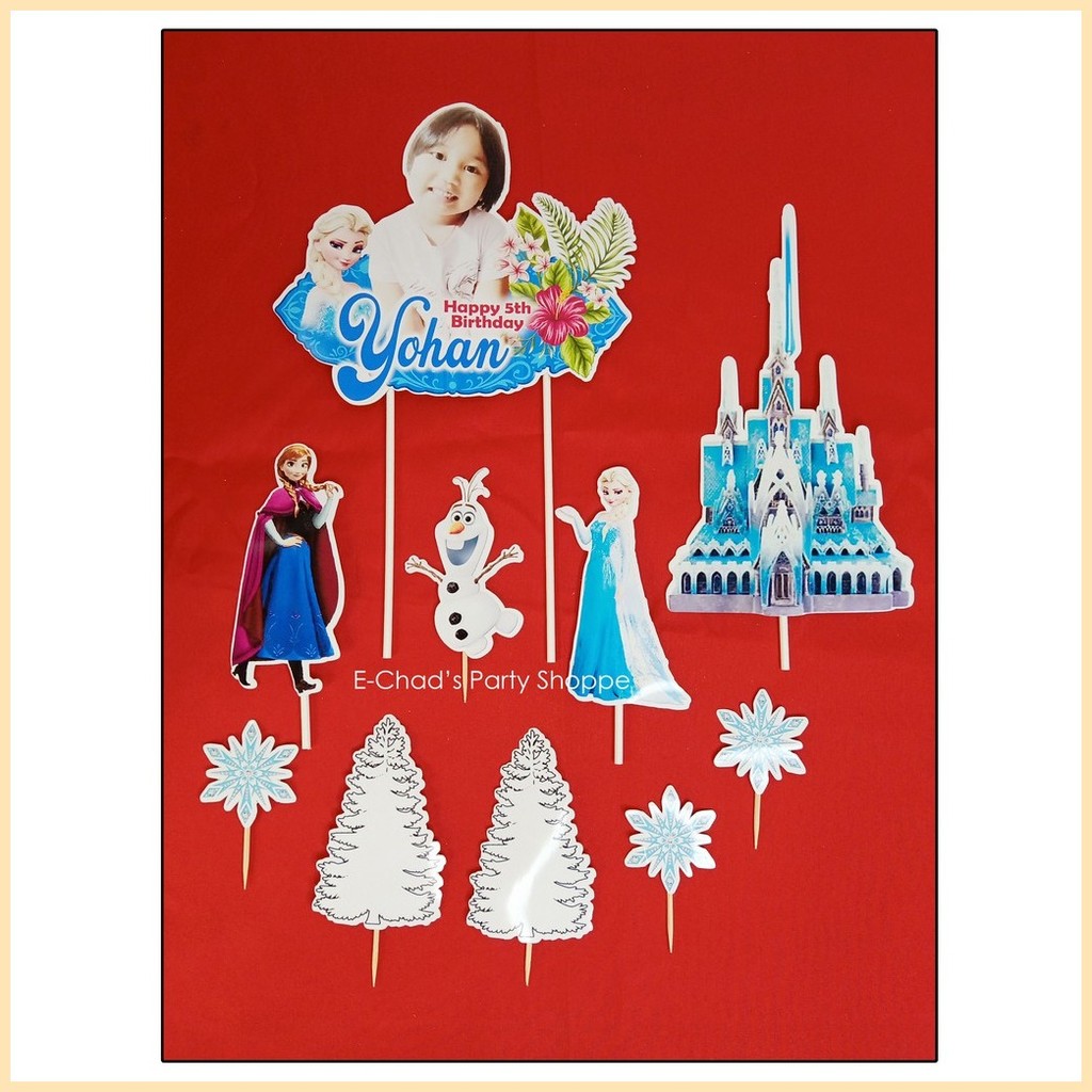 FROZEN Elsa & Ana with Castle Cake Topper Set Personalized ∏ | Shopee ...