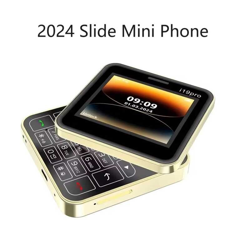 Slide 2024 New Button Mini Mobile Phone I19 Pro Square 2.4Inch Dual SIM ...