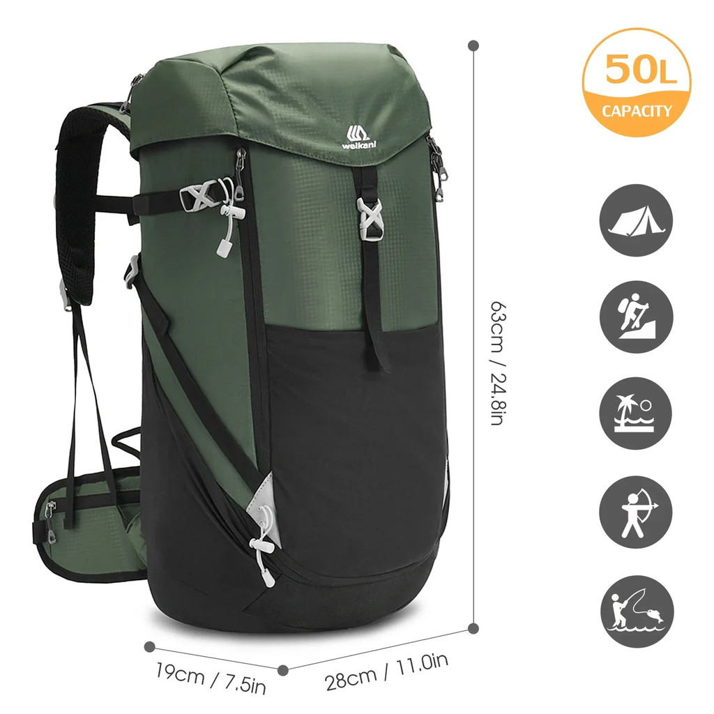 [Legend3] 50L Mountain Backpack Waterproof Shoulder Bag Outdoor Sports ...
