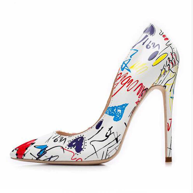 Single Shoe Pointed Shallow Mouth Bold Fancy High Heels Plus Size Women ...