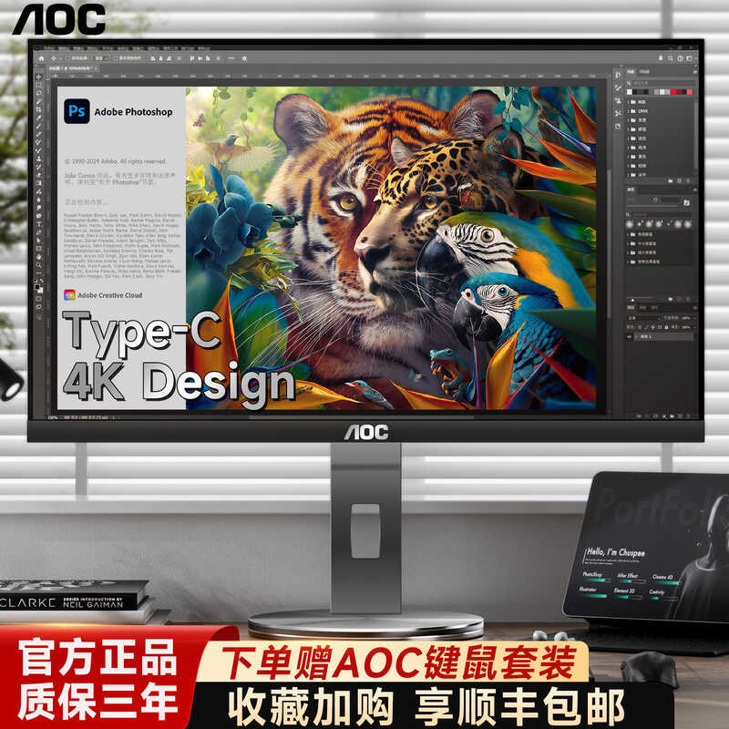 AOC 27-inch 4K HD Monitor IPS Display Professional Design U27V10R ...