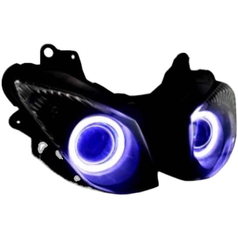 Yamaha YZF R1 00-01 02-03 Headlight Modification LED Lens Angel Demon ...