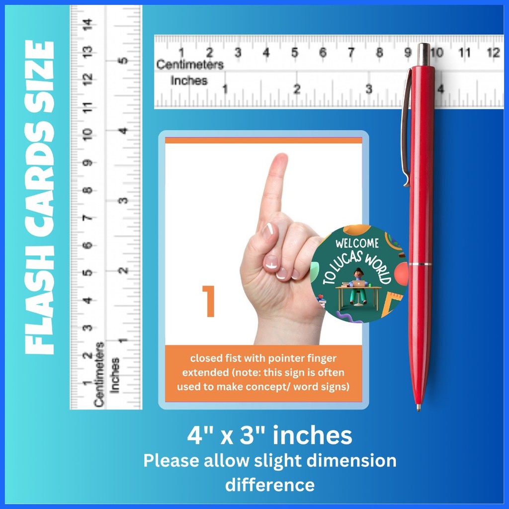 ASL ALPHABET AND NUMBERS SIGN LANGUAGE HANDSHAPE KNOWLEDGE FLASHCARDS ...